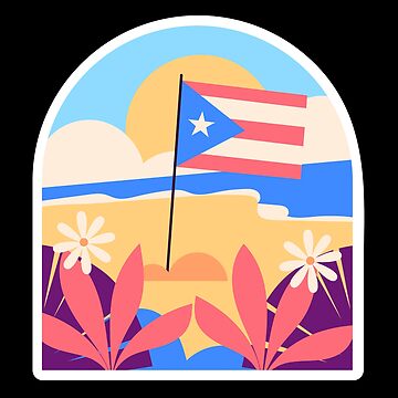 "Puerto Rico Flag Beach Caribbean Sun Flowers Sand Boricua ...