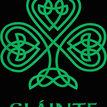"Slainte Celtic Knot Irish Shamrock Green Shamrock" Cap for Sale by ...