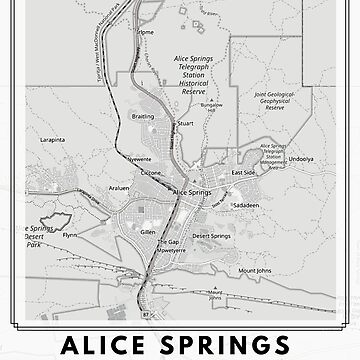 "Alice Springs Map" Art Board Print for Sale by PBSMondo | Redbubble