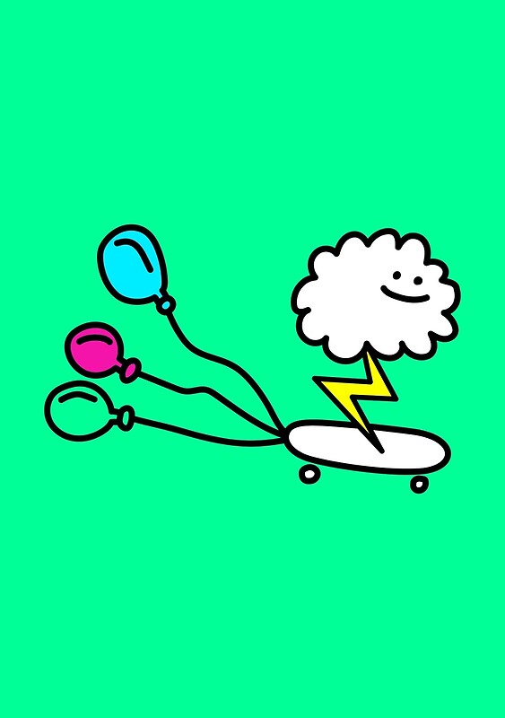 "Balloon Boarding" by Porky Roebuck | Redbubble