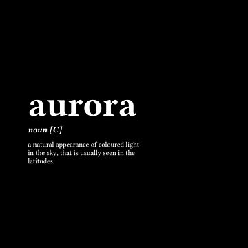 "Aurora Word Definition - Left White Text" iPad Case & Skin for Sale by ...