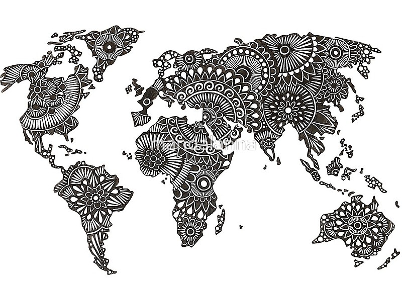 "Henna World Map " by mandalanna | Redbubble