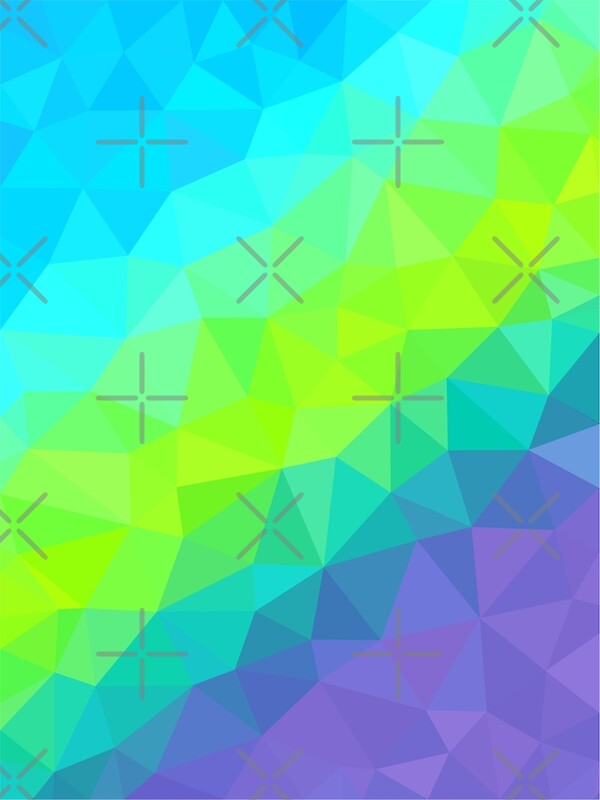 "Aqua Blue, Neon Lime and Purple Abstract Geometric Artwork " by ...