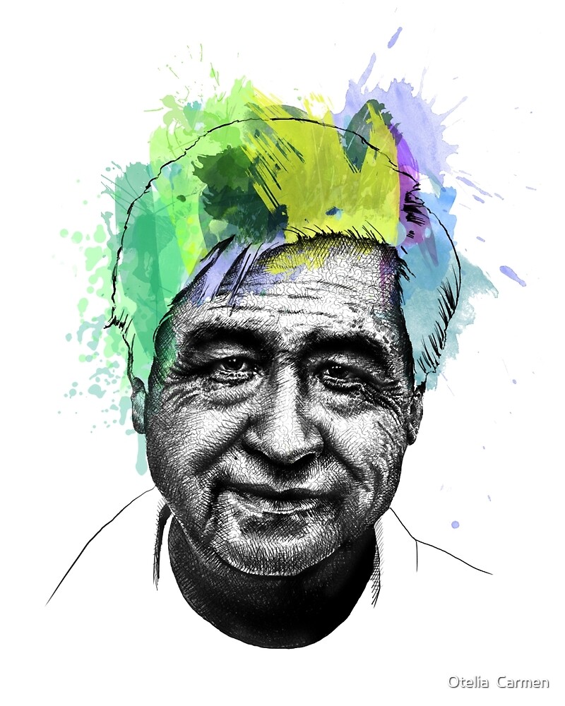 "Cesar Chavez Portrait Art" by Otelia Carmen | Redbubble