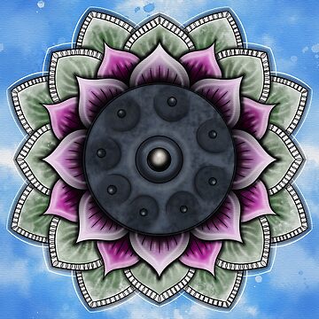 "Handpan design lotus flower" Sticker by Milamara | Redbubble