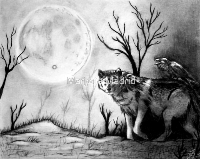 "Wolf and Raven" by Marjorie V. Madrid | Redbubble