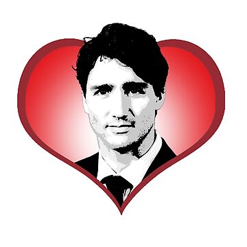 "Justin Trudeau Heart" Sticker for Sale by popdesigner | Redbubble