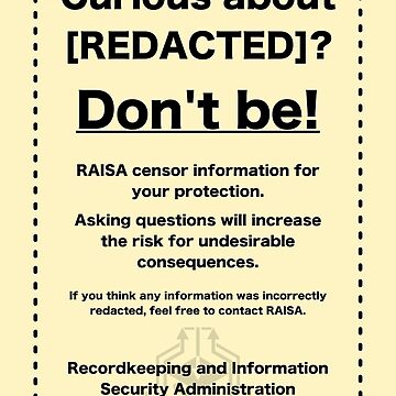 "SCP Curious about [REDACTED]? Dont't be!" Sticker for Sale by Holymayo ...