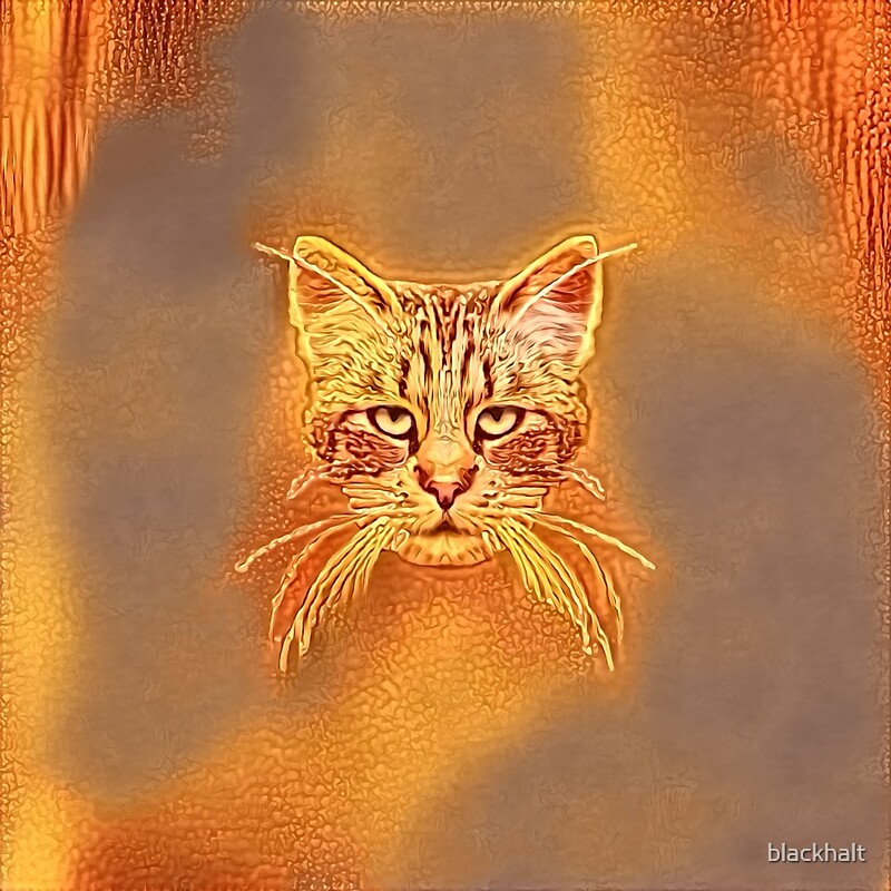 "Golden Cat #Art" by blackhalt | Redbubble