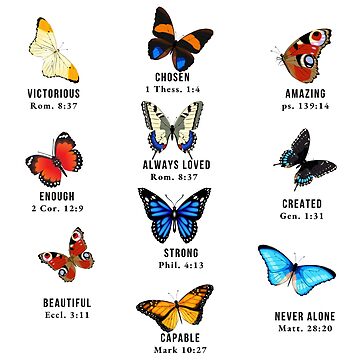 "Beautiful Butterflies with Bible Verses - Christian Designs " Poster ...