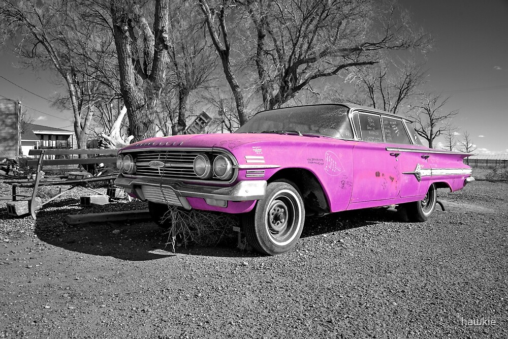 "Pink Impala" by Rob Hawkins | Redbubble