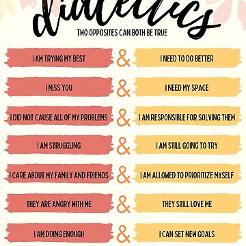 "Dialectics - Dialectical Behavior Therapy (DBT) - Mental Health Matters" Photographic Print for ...