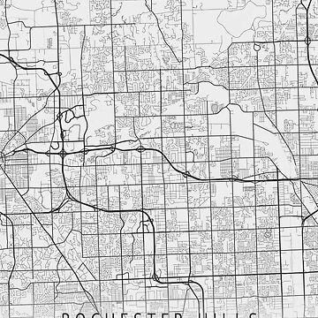 "Rochester Hills - Michigan - US Gray City Map" Art Board Print for ...