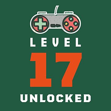 "Level 17 Unlocked Retro, Funny Video Gamer 17th Birthday Gift, 17 ...