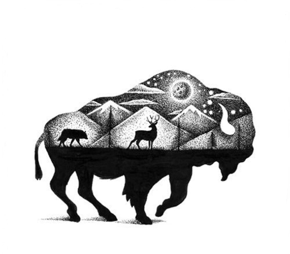 "Artsy Buffalo with Design" by jensenbell31 | Redbubble