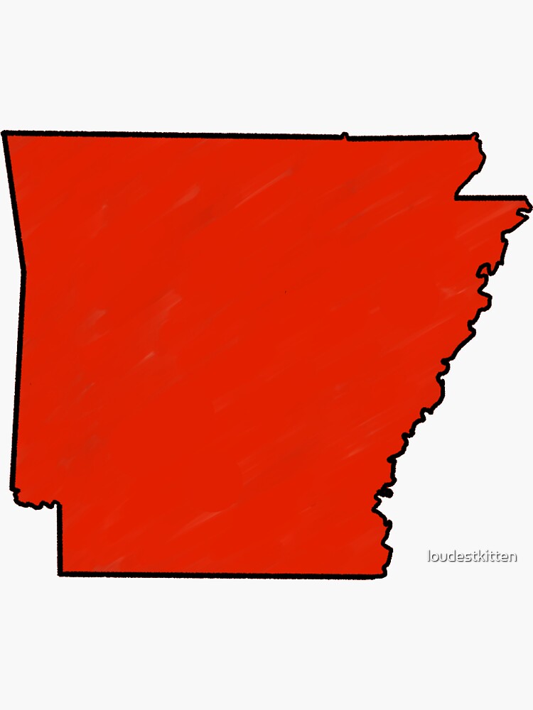 "Arkansas - Red Outline" Sticker by loudestkitten | Redbubble