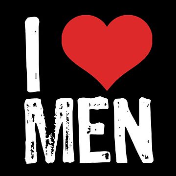 "I Love Men" Sticker for Sale by samcloverhearts | Redbubble