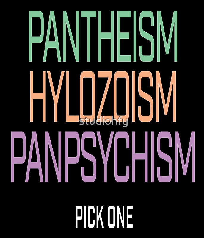 "Pantheism, Hylozoism, Panpsychism, Pick one." by studiohfy | Redbubble