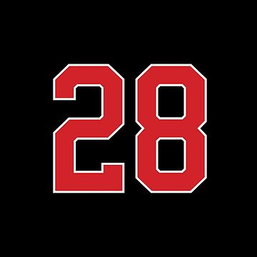 "Sports Number 28, red black color lucky sport twenty eight" Sticker ...