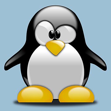 "Penguin Tux Baby, The Linux Mascot (blue background)" Poster for Sale ...