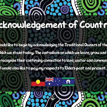 "Acknowledgement of Country - Authentic Aboriginal Art" Poster for Sale ...