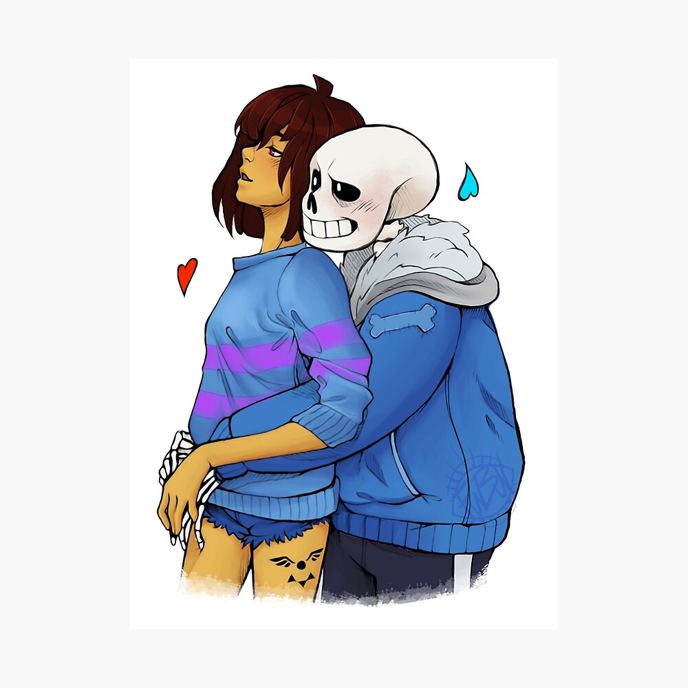 "Sans hugs Frisk" Photographic Print by Funbun | Redbubble