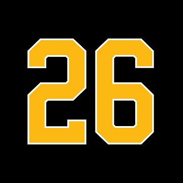 "Yellow Number 26 lucky sports jersey twenty six" Sticker for Sale by ...