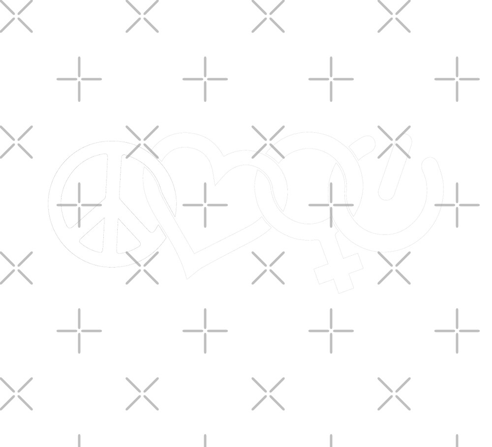 "Peace Love Girl Power Symbol in White" by jitterfly | Redbubble