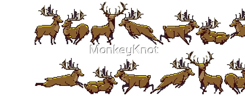"Pixel Stag (Pattern)" by MonkeyKnot | Redbubble
