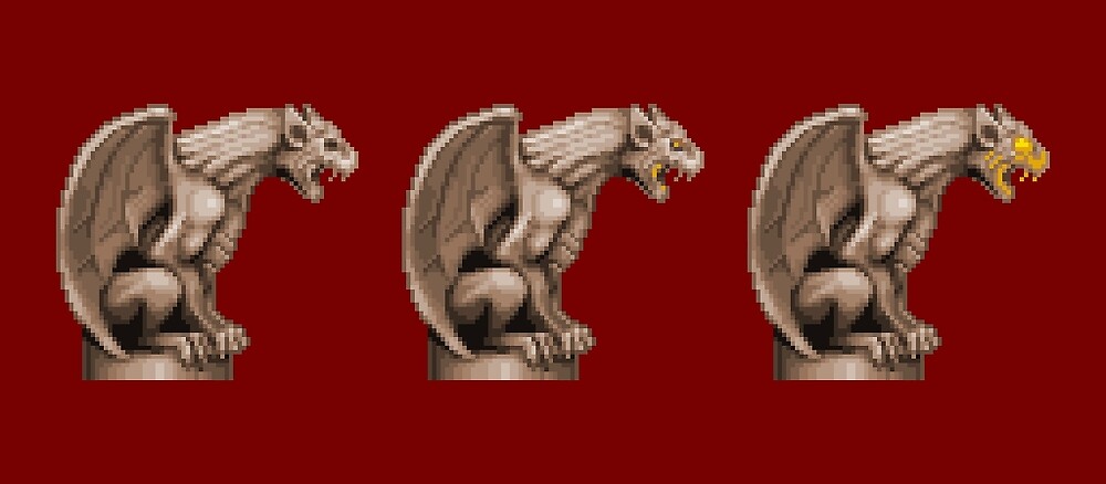 "Pixel Gargoyle with Glowing Eyes" by last-pixel | Redbubble