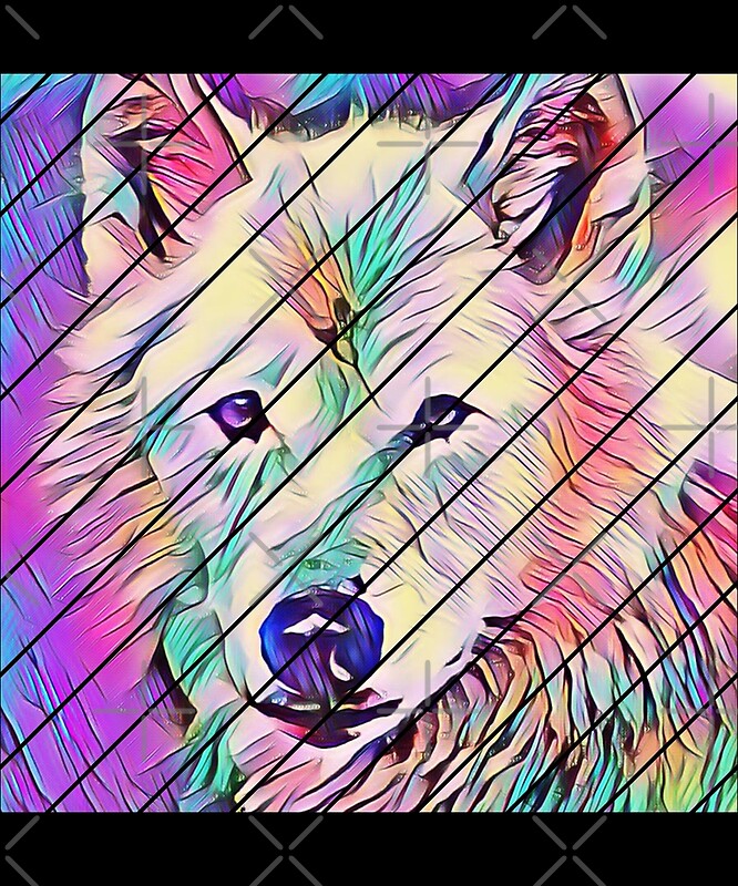 "Pastel Wolf Thin Diagonal Slits" by MMwolfdogden | Redbubble