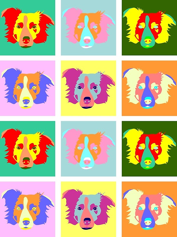 "Border Collie Pop Art" by pounddesigns | Redbubble