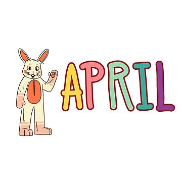 "Hello April ~ Cute Easter Bunny Waving ‘Hello’, Ideal For April borns ...