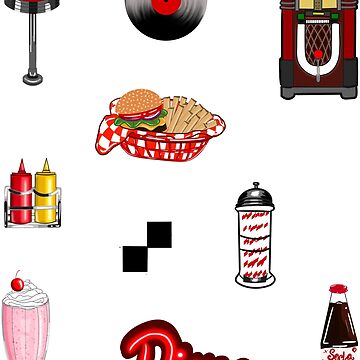 "Retro diner" Sticker for Sale by Emsstickers255 | Redbubble