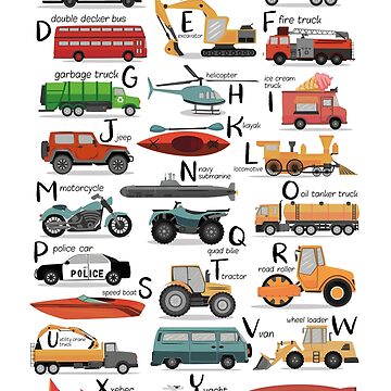 "Colourful Transportation Alphabet" Poster for Sale by Sarah Webb ...