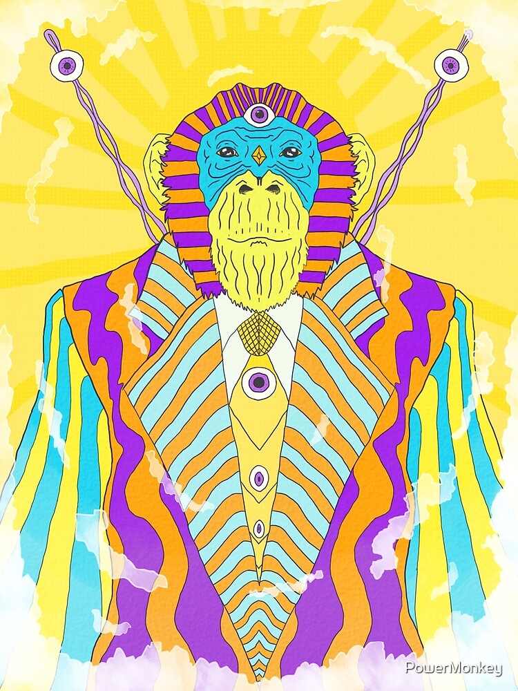 "Psychedelic Monkey" by PowerMonkey | Redbubble