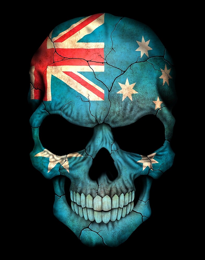 "Australian Flag Skull" by jeff bartels | Redbubble