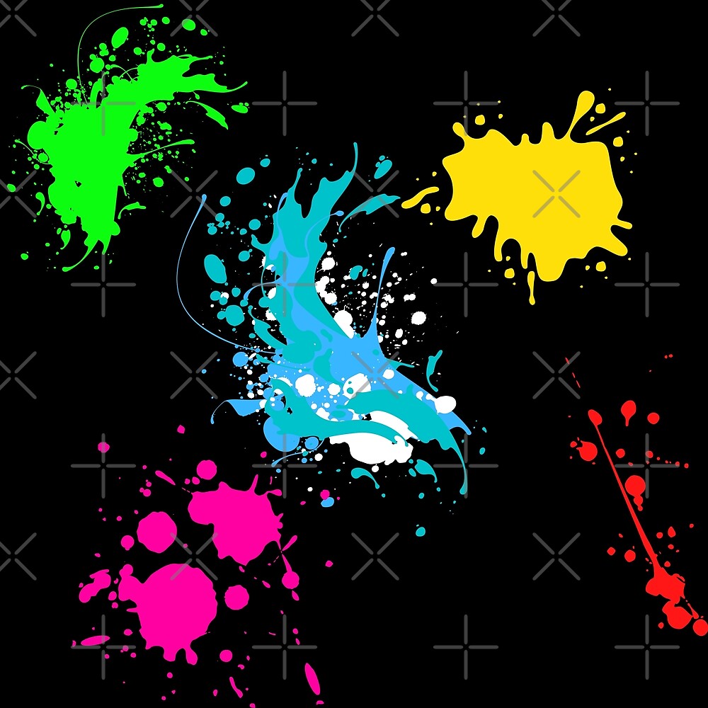 "Colourful Paint Splatter Design " by CreativNode | Redbubble