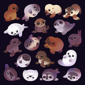 "Seal pup - dark" Sticker for Sale by pikaole | Redbubble