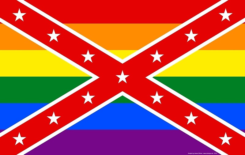 "Confederate/Gay Pride Flag" by dhasting | Redbubble
