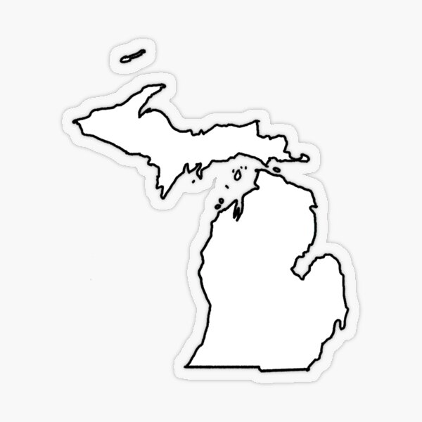 Michigan State Outline Stickers | Redbubble