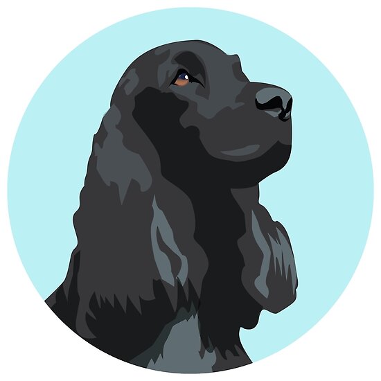 "Black Cocker Spaniel Illustration @ Haustiere illustriert" Poster von ...