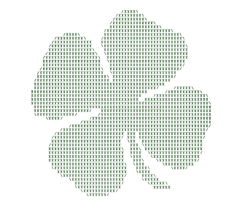 Láminas artísticas «Ascii Art Shamrock Trébol de cuatro hojas» de ...