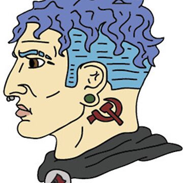 "Leftist Chad Wojak Sticker" Sticker for Sale by MrPoggersdorf | Redbubble