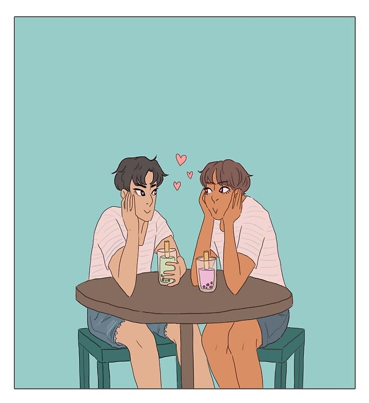 "Bubble Tea Date" by Mia Horten | Redbubble