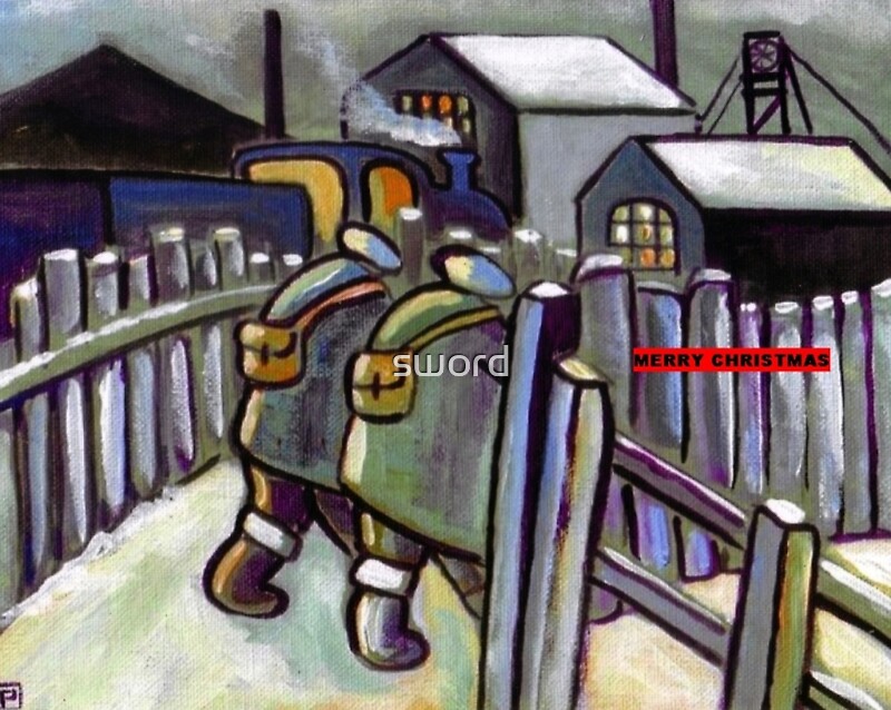 " Merry christmas card winter coal mining scene (from my original ...