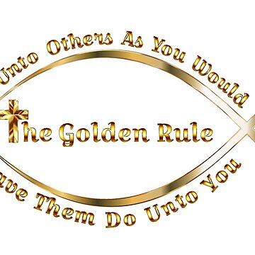 "The Golden Rule Ichthys - Gold Christian Symbol" Poster for Sale by ...