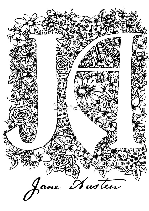 "Color Your Own Jane Austen Monogram" by Stxradley | Redbubble