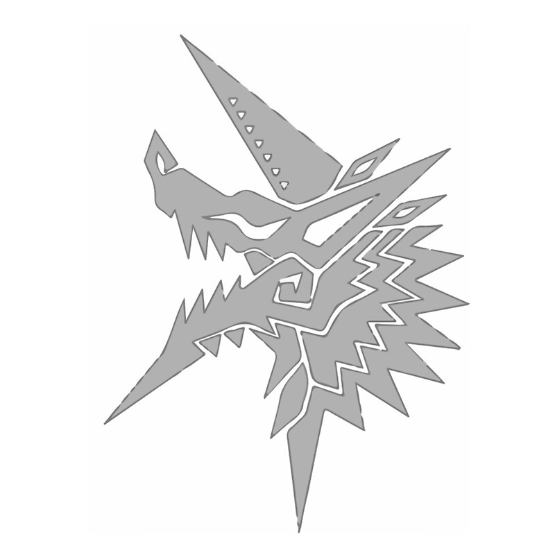 "Monster Hunter Zinogre Logo Facing Left" by Boudoro | Redbubble