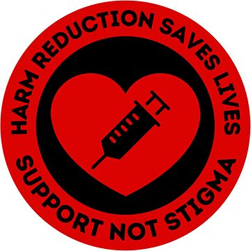 "HARM REDUCTION SAVES LIVES" Sticker for Sale by SmokeWorks | Redbubble